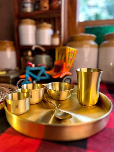 Brass Dinner Set 6 Piece Set Hitha Wellness