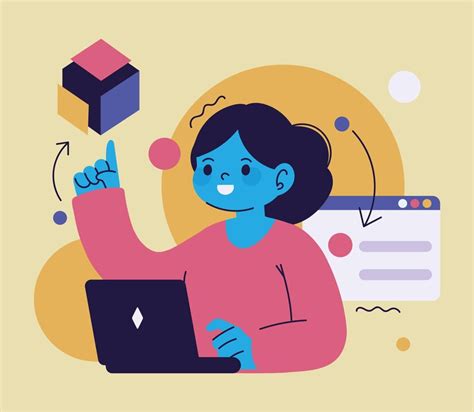 Premium Vector Develper Woman Website Work