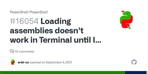 Loading Assemblies Doesnt Work In Terminal Until I Press Tab On The Class Name · Issue 16054
