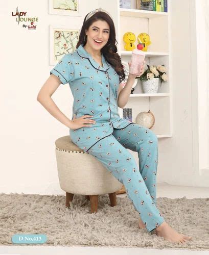Hosiery Lichi Girls Night Suit Stand Collar T Shirt Pant At ₹ 460