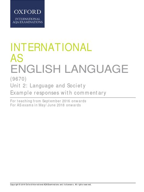 Internatoinal As English Language Example Responses En02 Pdf