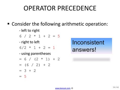 operator precedence and associativity ppt