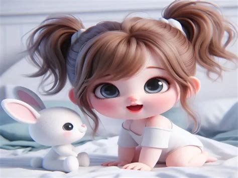 عکس کارتونی دخترانه بامزه 2024 برای پروفایل گلی شی