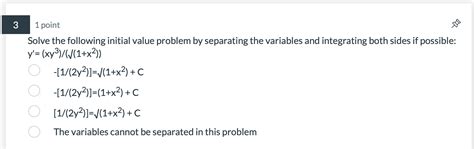 Solved Point Solve The Following Initial Value Problem Chegg Com