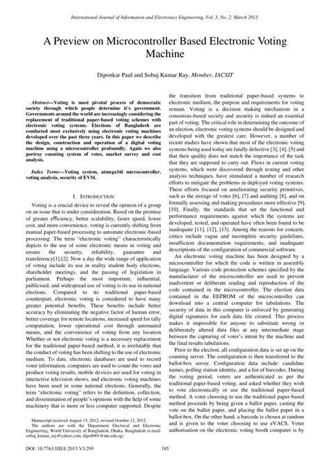 Pdf A Preview On Microcontroller Based Electronic Voting Machine