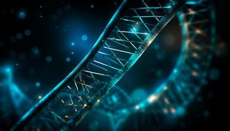 Premium Ai Image Futuristic Abstract Design Of Glowing Blue Molecular Spiral Pattern Generated