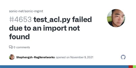 Test Acl Py Failed Due To An Import Not Found Issue Sonic Net Sonic Mgmt GitHub
