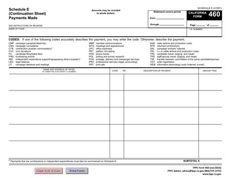 Fppc Form 460 Fill Out Sign Online And Download Fillable Pdf