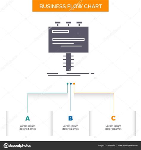 Advertisement Advertising Billboard Promo Business Flow Chart Design Steps Glyph Stock Vector By
