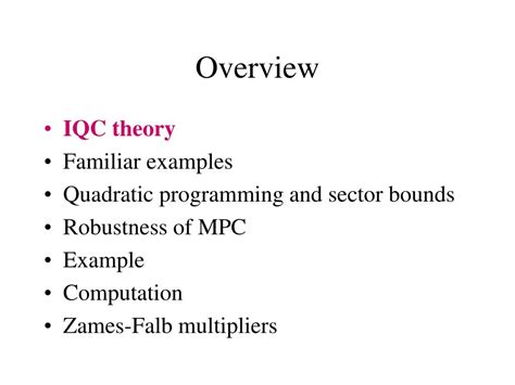 Ppt Iqc Analysis Of Linear Constrained Mpc Powerpoint Presentation Free Download Id1438073