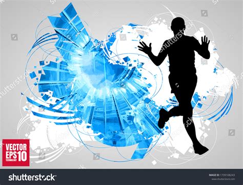 러닝 맨 포스터 또는 배너 벡터를 스톡 벡터로열티 프리 1739108243