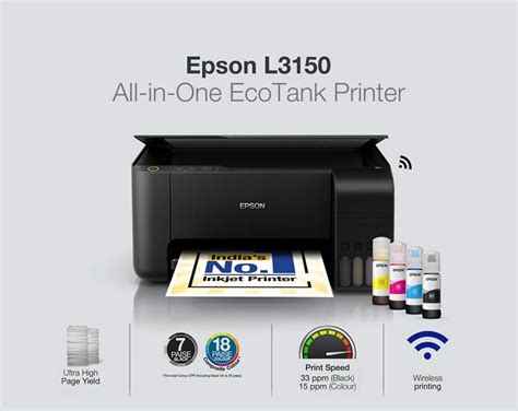 Epson L3150 Wi Fi All In One Ink Tank Printer Black Buy Online In