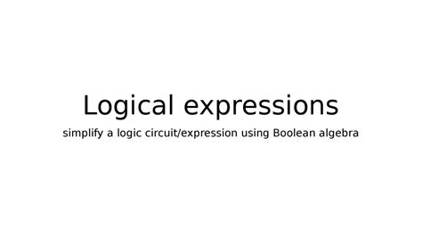Logical Expressions презентация онлайн