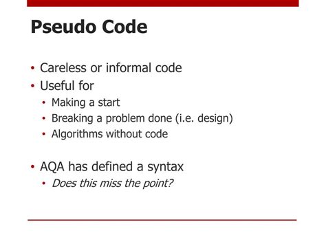 Ppt Programming For Gcse Topic 82 Pseudo Code And Flowcharts