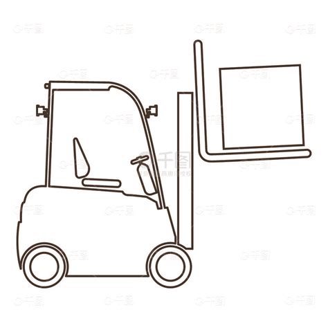 叉车免抠元素 叉车简笔画 素材免费下载 1000像素 Eps格式 编号43143173 千图网