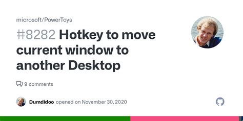 Hotkey To Move Current Window To Another Desktop · Issue 8282