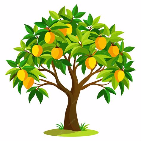 Mango Tree Vector Illustration Premium Ai Generated Vector