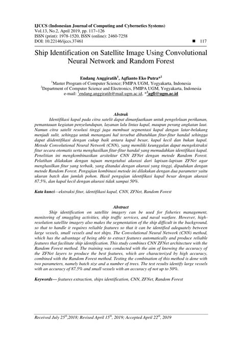 Pdf Ship Identification On Satellite Image Using Convolutional Neural Network And Random Forest