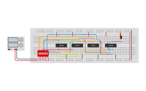 Circuit Design 4x1 Multiplexer Tinkercad