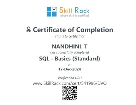 nandhini t on linkedin 🚀 achievement unlocked skillrack mysql basics standard …