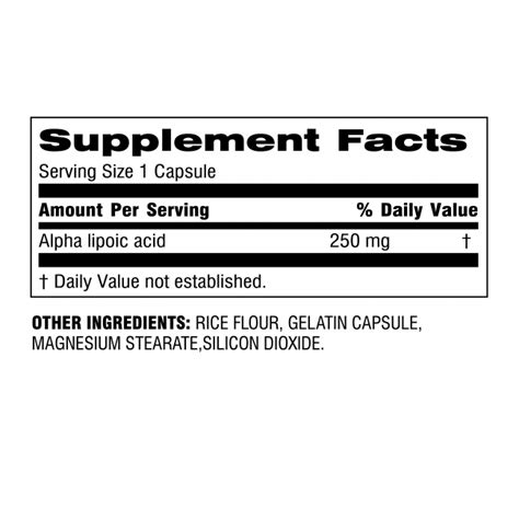 Алфа липоева киселина 30 капсули 250 мг