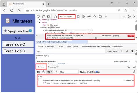 Funciones Y Selectores De La Utilidad De Herramientas De Consola
