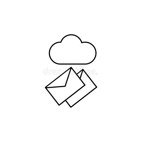 Cloud Message Email Icon Simple Line Outline Vector Of Information Transfer Icons For Ui And