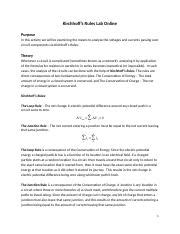 Kirchhoffs Rules Lab Docx Kirchhoff S Rules Lab Online Purpose In This Activity We Will Be