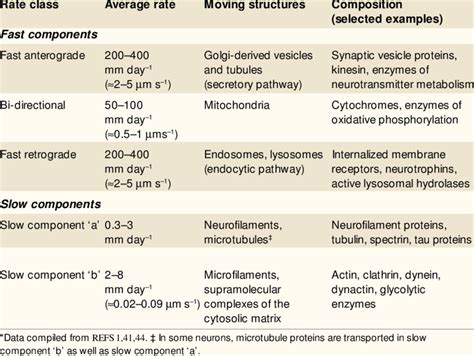 The Moving Structures Of Axonal Transport Download Table