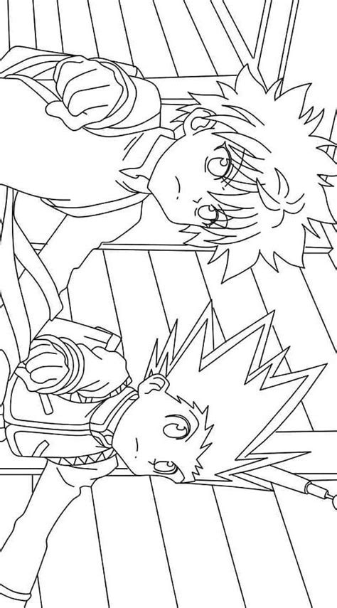 Gon And Killua Coloring Page In 2025 Chibi Coloring Pages Coloring