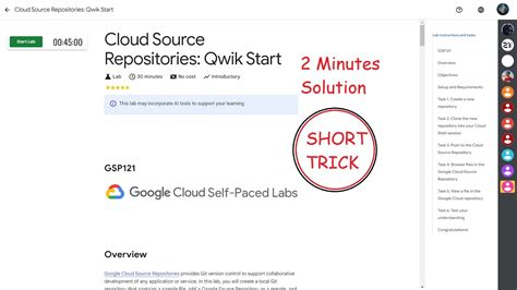 Cloud Source Repositories Qwik Start Short Trick Gsp121 Youtube
