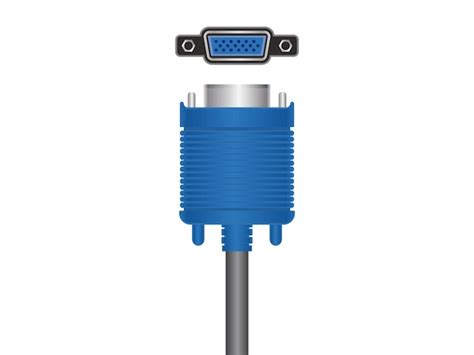 Premium Vector Vga Plug And Connector On White Background