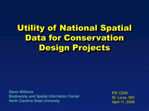 PPT Utility Of National Spatial Data For Conservation Design Projects PowerPoint Presentation