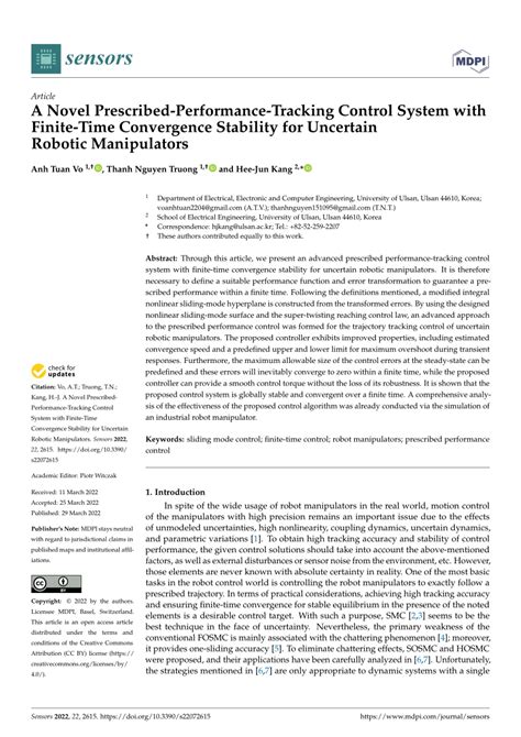 Pdf A Novel Prescribed Performance Tracking Control System With Finite Time Convergence