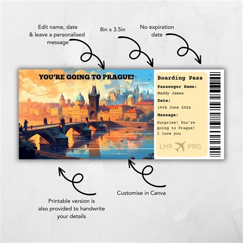 Boarding Pass Prague Surprise Trip To Prague Surprise Boarding Pass