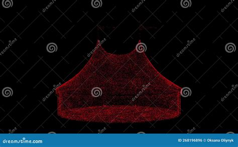 3d Circus Tent With Flags On Black Background Object Consisting Of Red