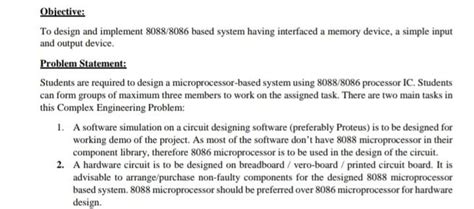 Solved To Design And Implement 80888086 Based System Having