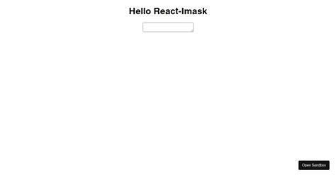 React Imask Demo Codesandbox