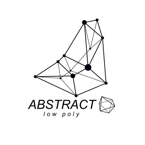 Premium Vector Abstract Vector Geometric Form 3d Shape Communication Technologies Modern Emblem