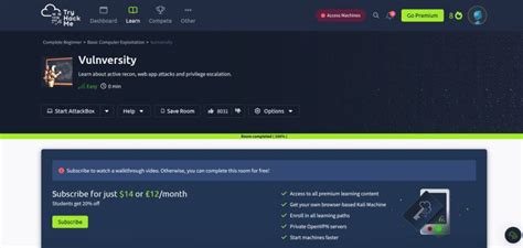 Tryhackme Ctf Vulnversity Cybersecurity Ethicalhacking Penetrationtesting Infosec