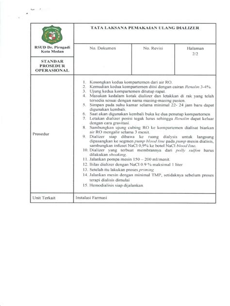 Tata Laksana Pemakaian Ulang Dializer 2 Pdf