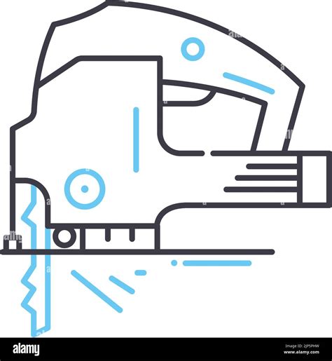 Electric Jigsaw Line Icon Outline Symbol Vector Illustration Concept Sign Stock Vector Image