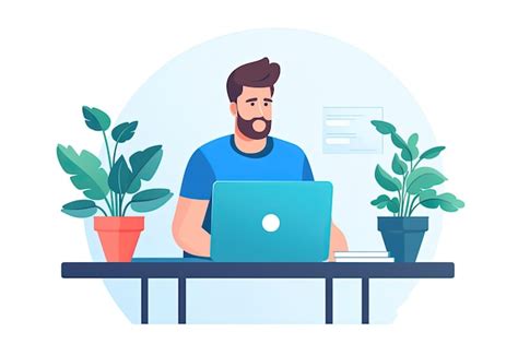 Premium Ai Image Business Man Works On Laptop Programmer Is Work Successful Worker White