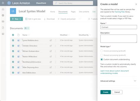 Create A Local Syntex Model On A Sharepoint Site Leon Armstons Blog
