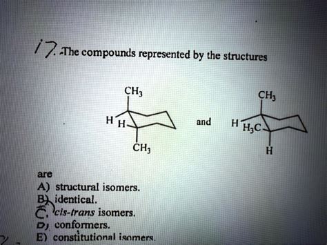 SOLVED: The compounds represented by the structures CH3CH3 and H3C-CH3 ...