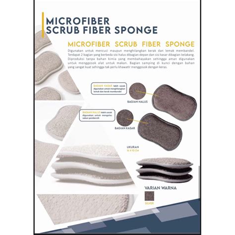 Jual Microfiber Scrub Fiber Sponge 16x 10 Cm Shopee Indonesia