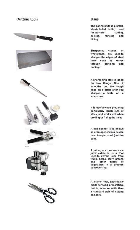 Cutting Tools Uses Cutting Tools Cutting Tools Uses The Paring Knife Is A Small Short