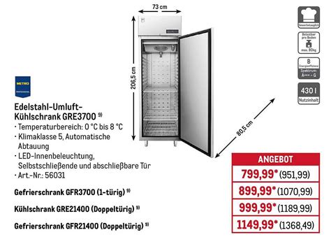 Edelstahl Umluft Kühlschrank Gre3700 Angebot Bei Metro Prospektgurude