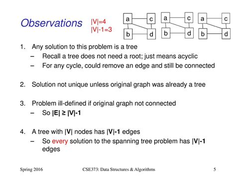 Cse373 Data Structures And Algorithms Lecture 19 Spanning Trees Ppt