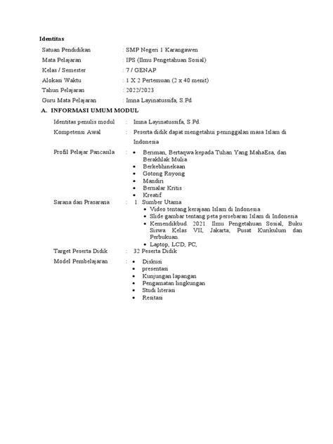modul ajar 1 kehidupan pada masa islam pdf karier and perkembangan